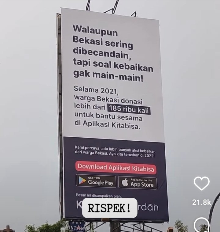 Iklan baliho Kitabisa ini menarik. Memanfaatkan konsep "positive social ...
