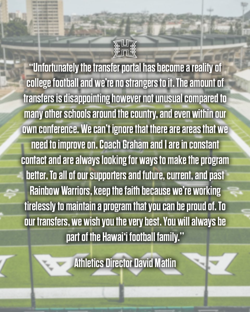 Statement from Hawaii AD (David Matlin) and HC (Todd Graham) about ...