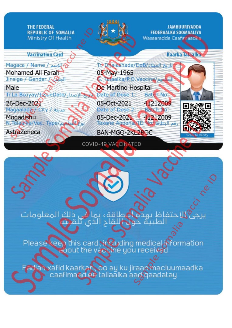 Blue Immunization Card National Immunization Programme