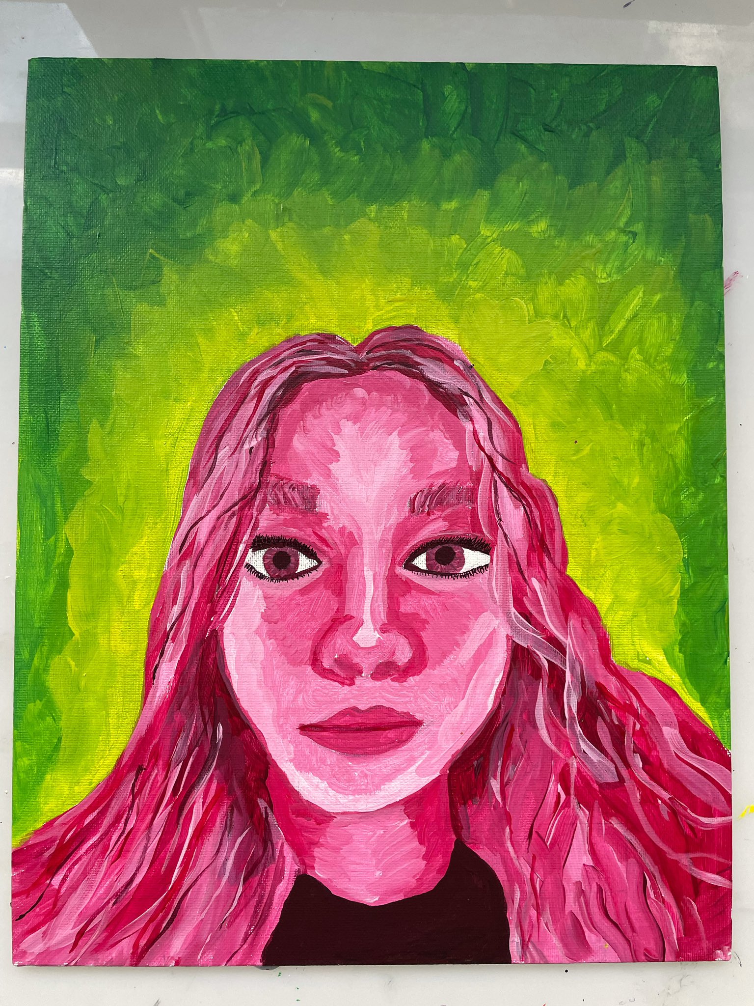 Colorful Self Portrait Drawing