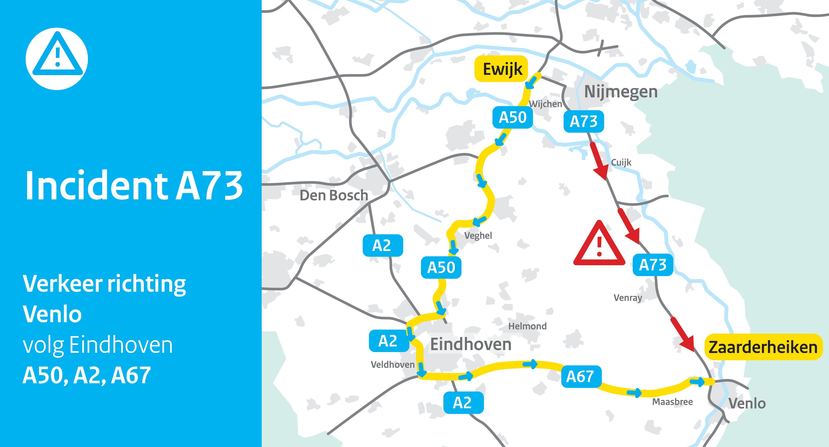 Rijkswaterstaat Verkeersinformatie on Twitter: "⛔️ | De #A73 richting Maasbracht is dicht ter ...