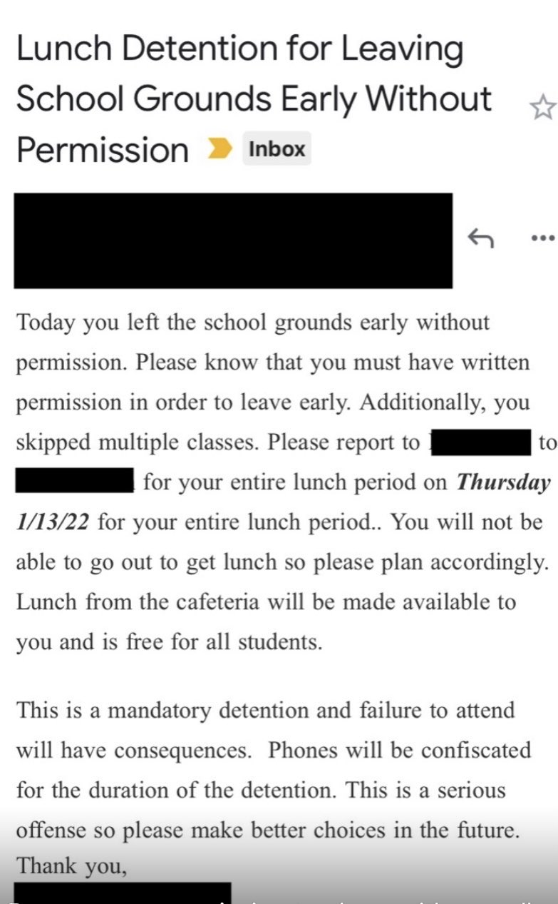 School Lunch Detention