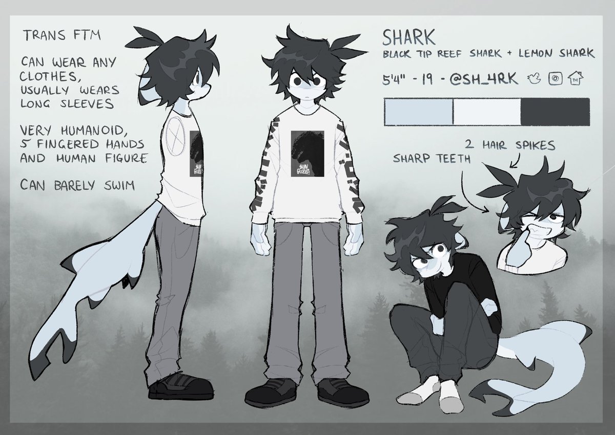 「got around to making a new ref sheet for」|🦈の漫画