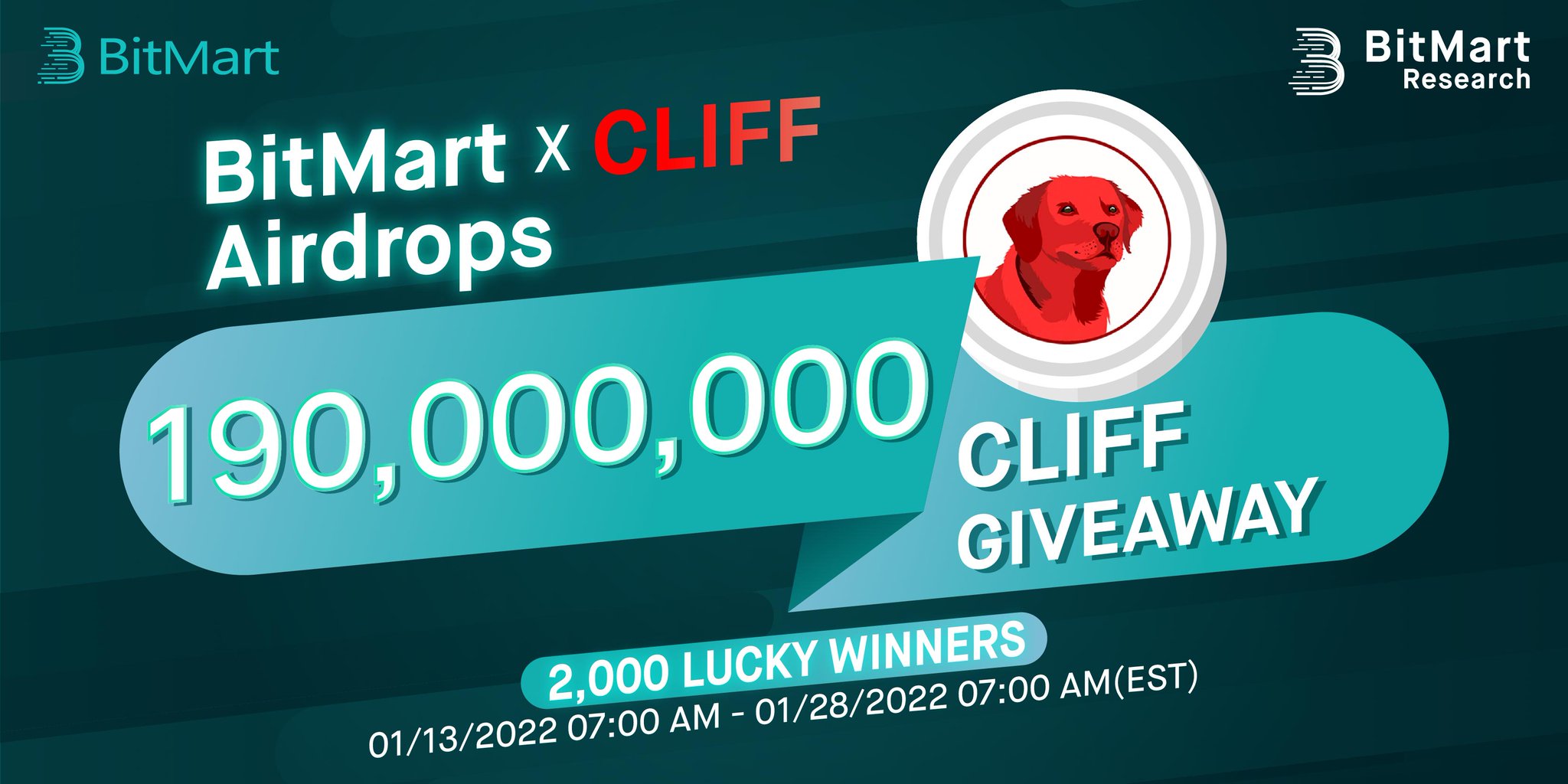 BitMart Research on Twitter: "🎁BitMart X CLIFF Listing Airdrop! 1⃣Follow @BitMartResearch ...