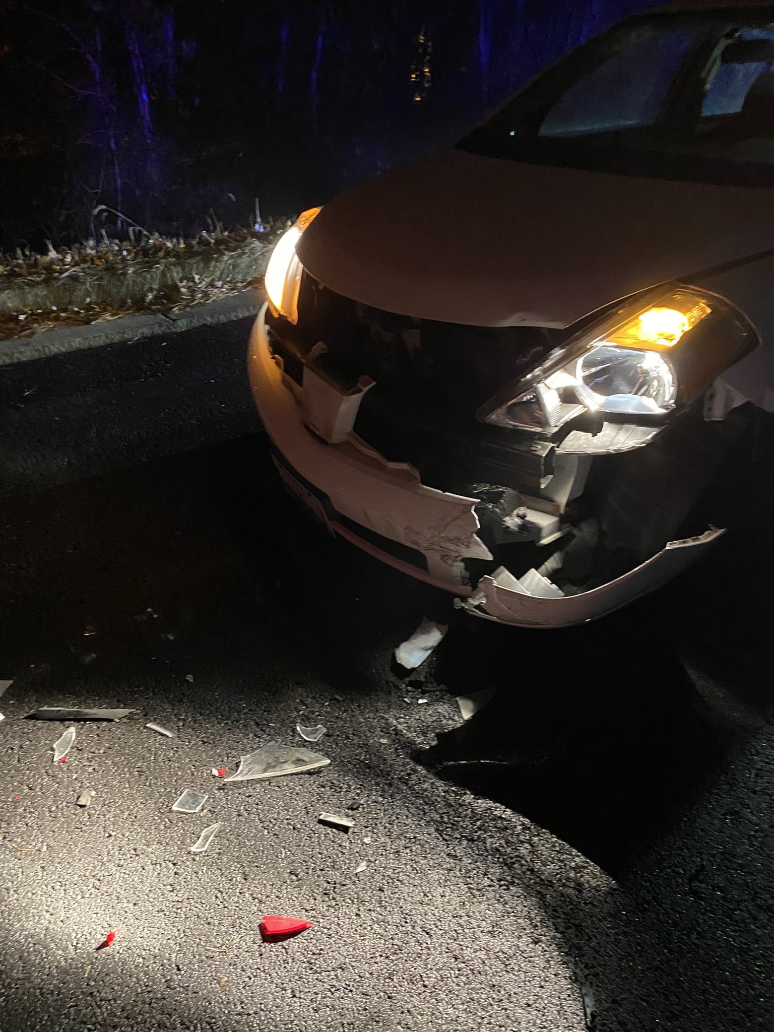 Minor Car Accident At Night