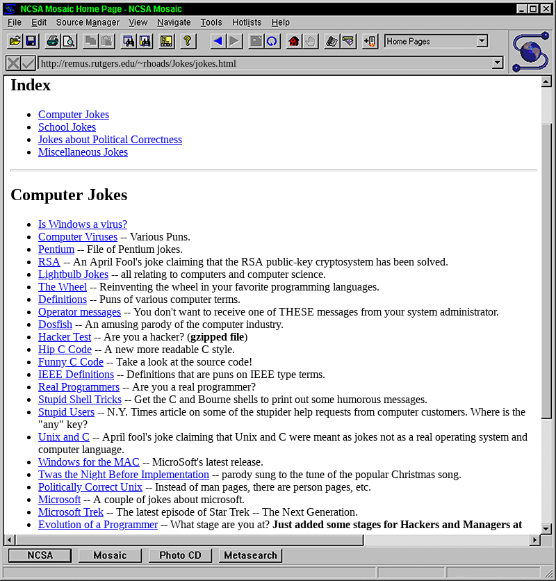 wayback_exe on Twitter: "Humor Page Dec 1996 https://t.co/yHor2P0YaJ https://t.co/MroD8PvZEm ...