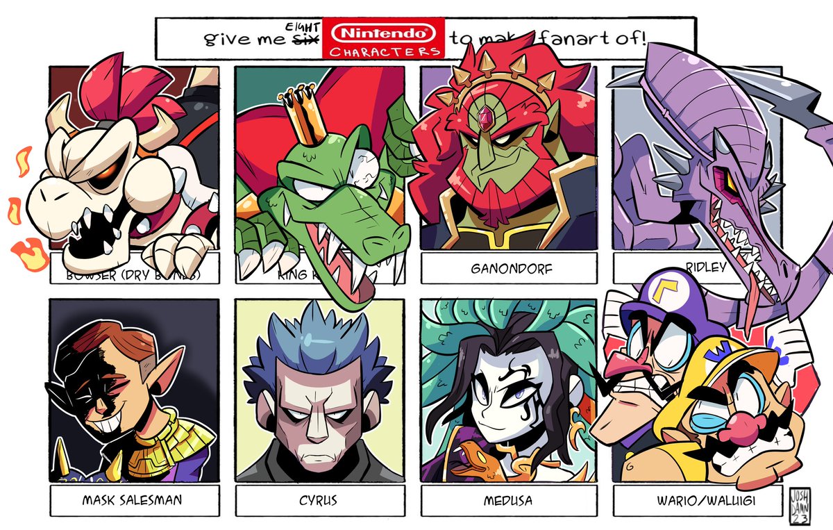 「First round of the Nintendo Character Fanart meme done! 」Holly Jolly ...