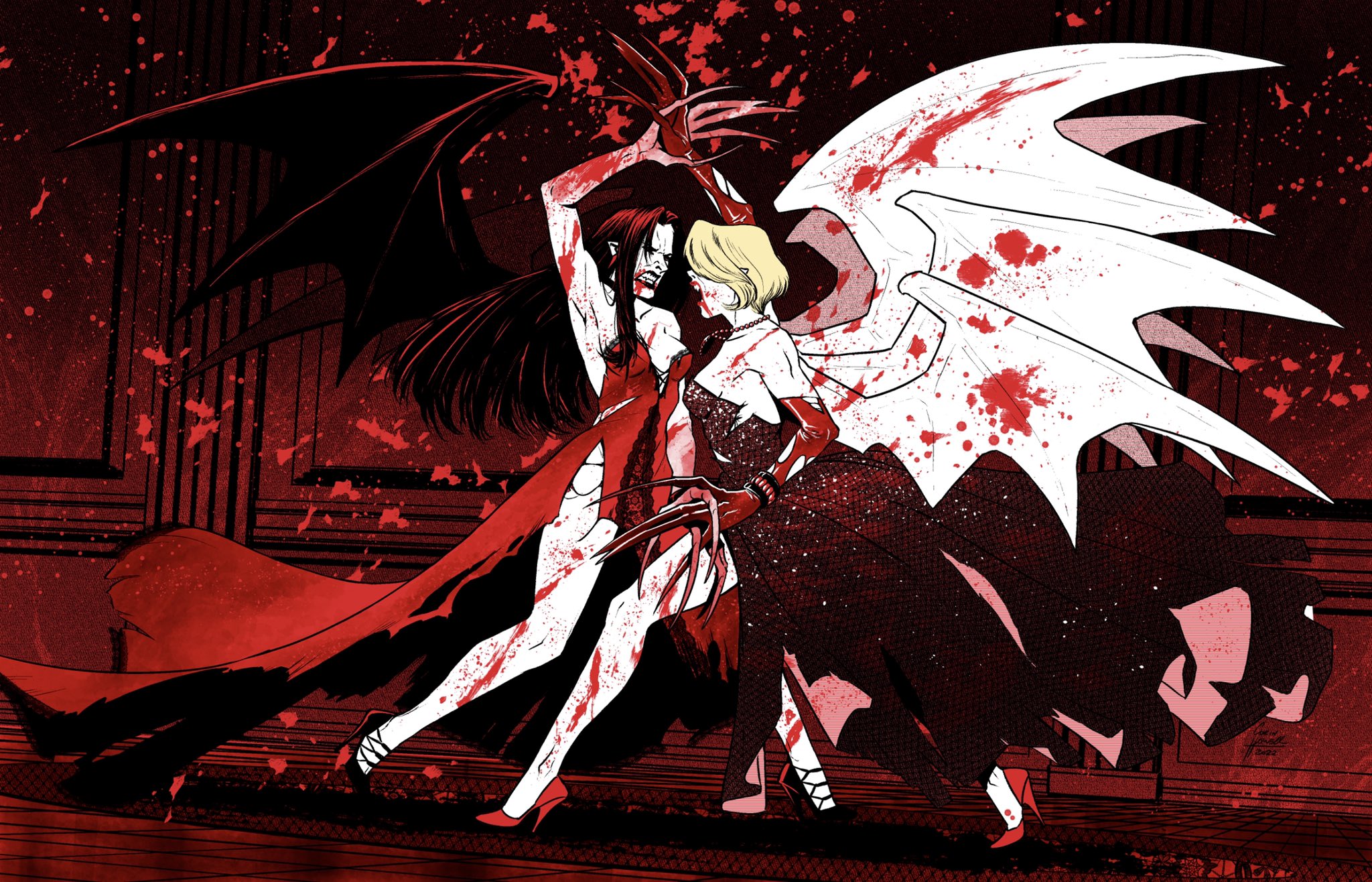 Anime Angel And Demon Fighting