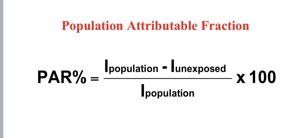 🔸ماهو الخطر المعزى للسكان Population Attributable risk %PAR ؟ وتسمى ...