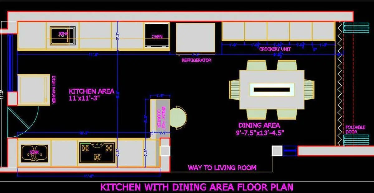 Autocad Kitchen Layout Plan Kitchen Design In AutoCAD | Download CAD