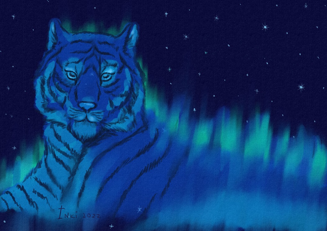 Blue Tiger Background