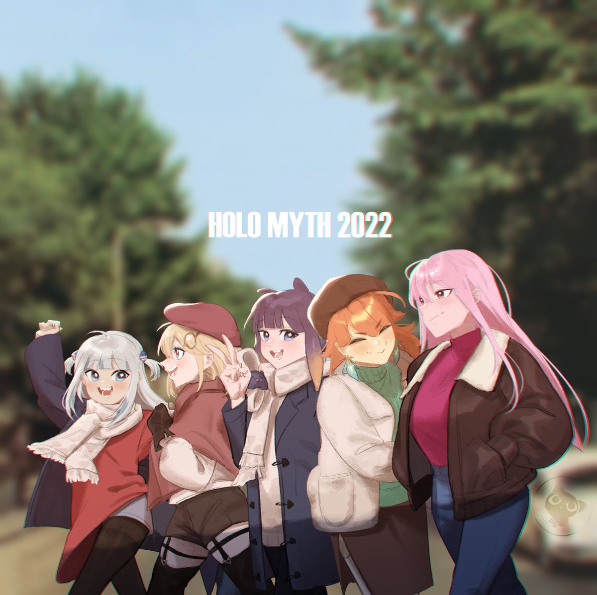 「Holo Myth 2022 #gawrt #ameliaRT #inART 」|刀子猫🔪🐈‍⬛のイラスト