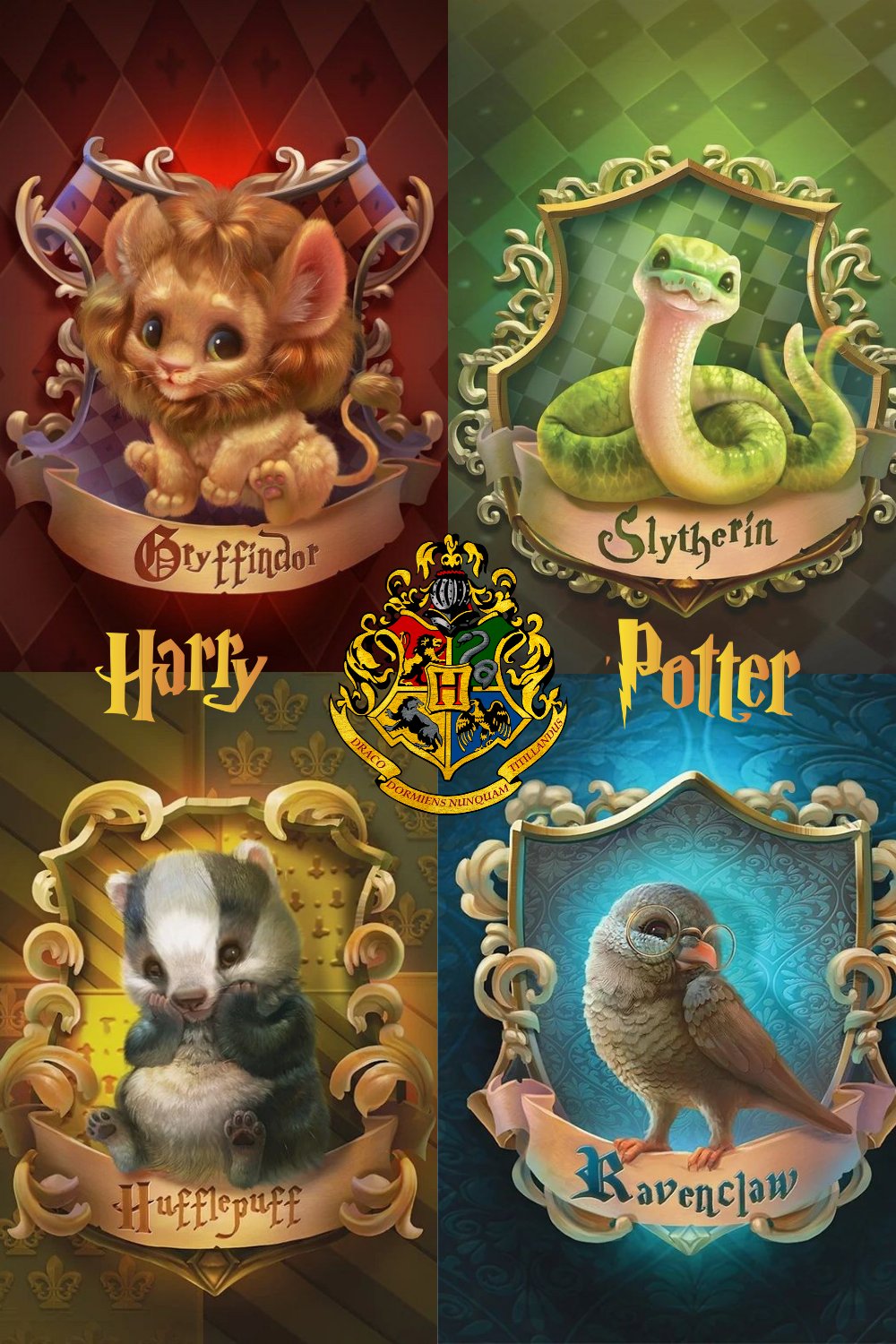 Gryffindor Slytherin Hufflepuff Ravenclaw Wallpaper