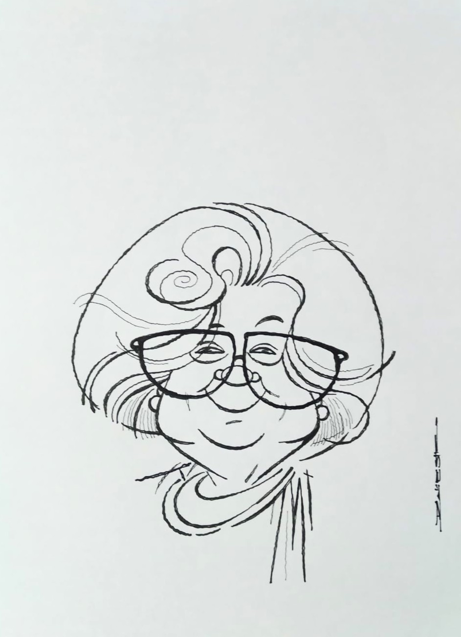Old Lady Cartoon Drawing