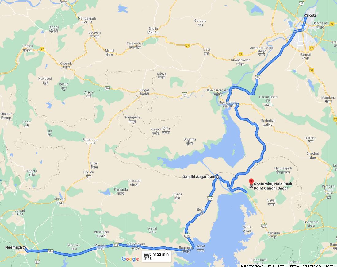 Gandhi Sagar Dam Map