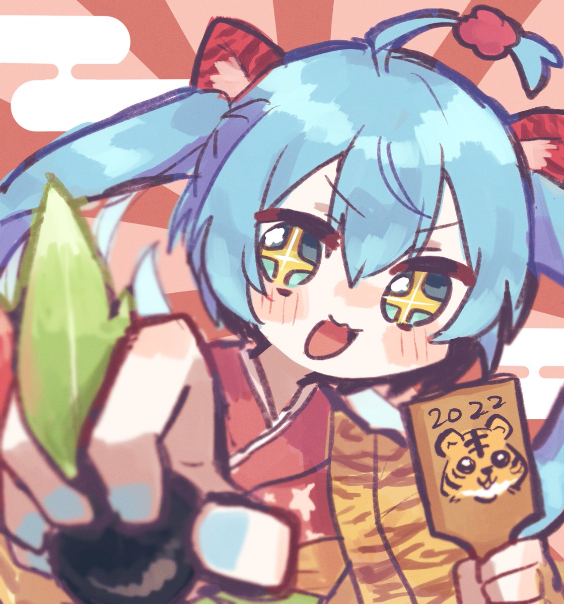 初音ミク 「書初め ことよろ わんだしょミクさん🐯 Prsk Fa 」 れゐなのイラスト