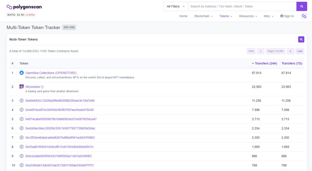 Polygonscan on Twitter: "ERC-1155 support now extended to @0xPolygon 🥳 https://t.co/6O6cjvukQ1 ...