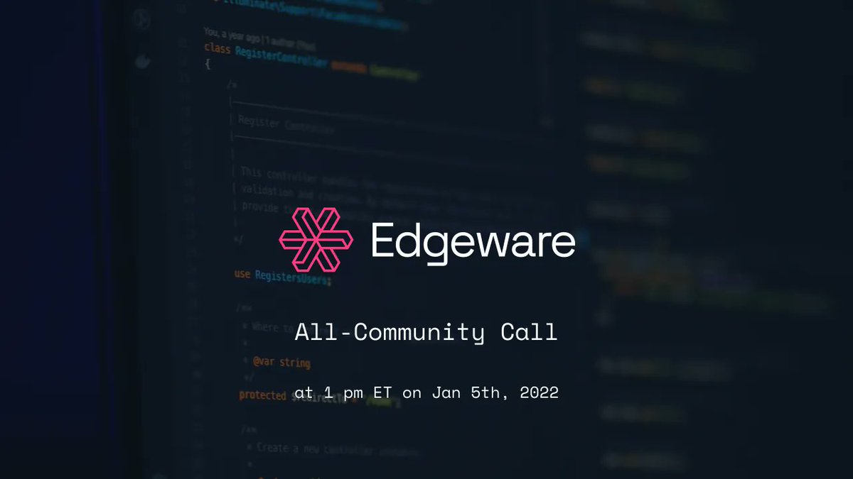 📣 Assemble! The Edgeverse's first All-Community Call of the year is ...