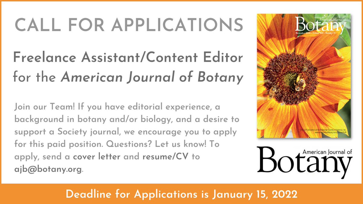 Freelance assistant/content editor for botanical journal (review begins ...