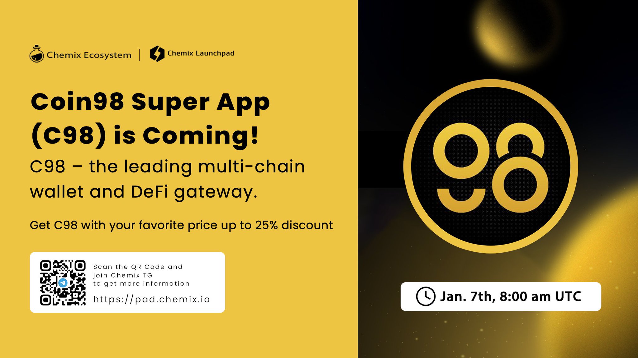 Chemix Ecosystem on Twitter: "#Coin98 Super App (C98) is Coming! 🌕C98 – the leading multi-chain ...