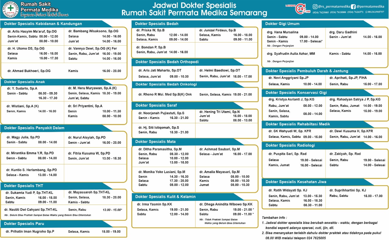 Jadwal Dokter Rs Permata Medika Semarang - Jadwal Praktek Dokter Jadwal Dokter Rs Permata Medika Semarang - Jadwal Praktek Dokter