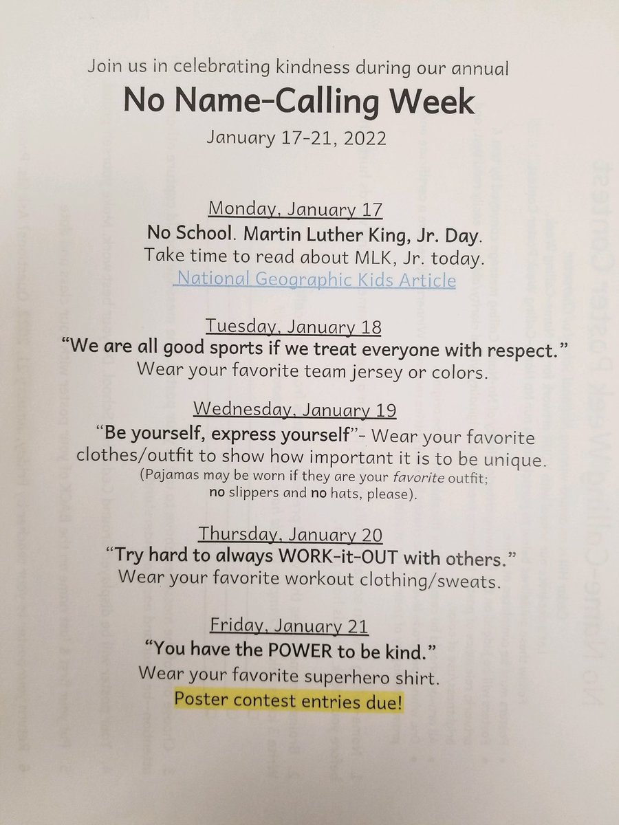 No Name Calling Week 2022