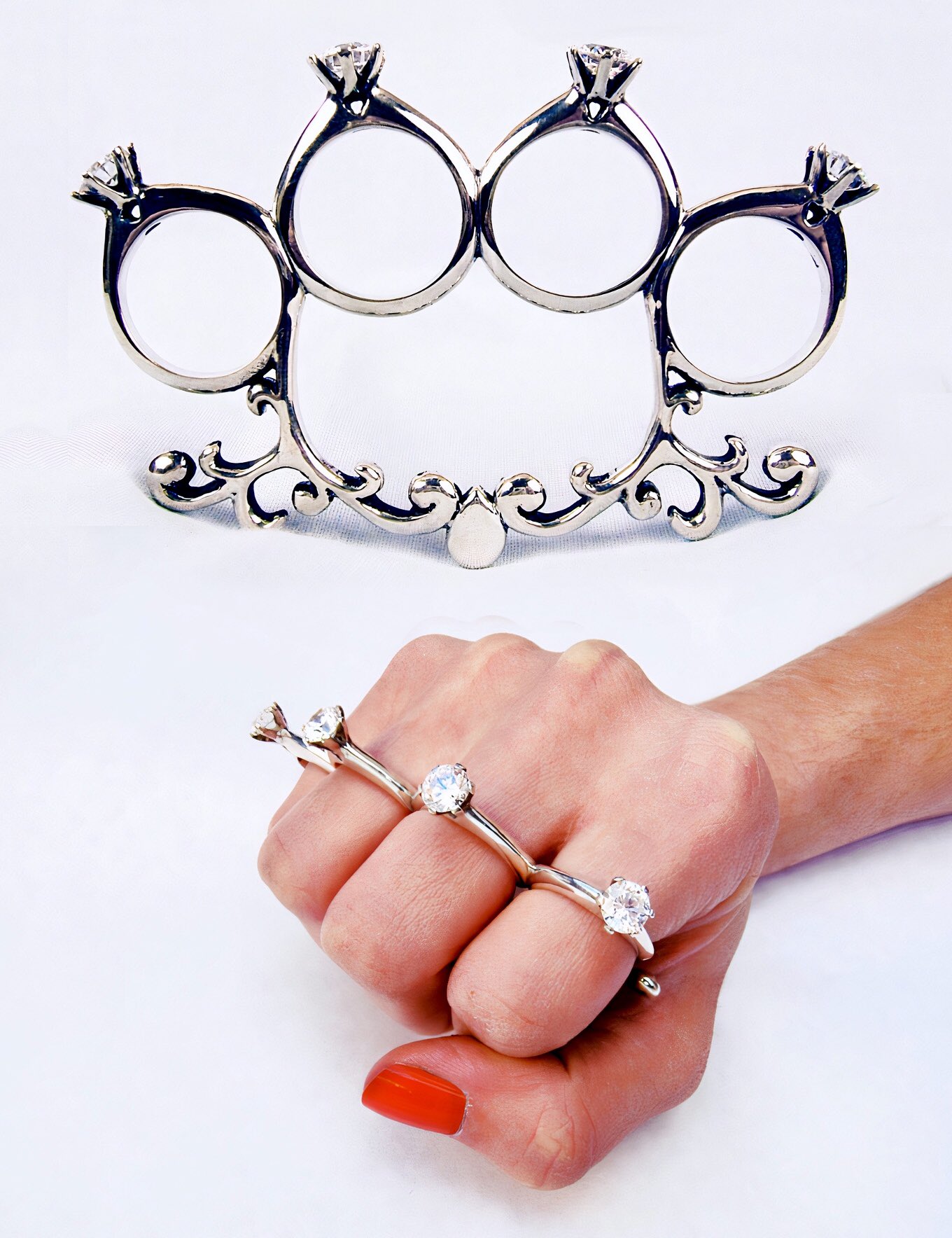 Brass Knuckles Wedding Ring