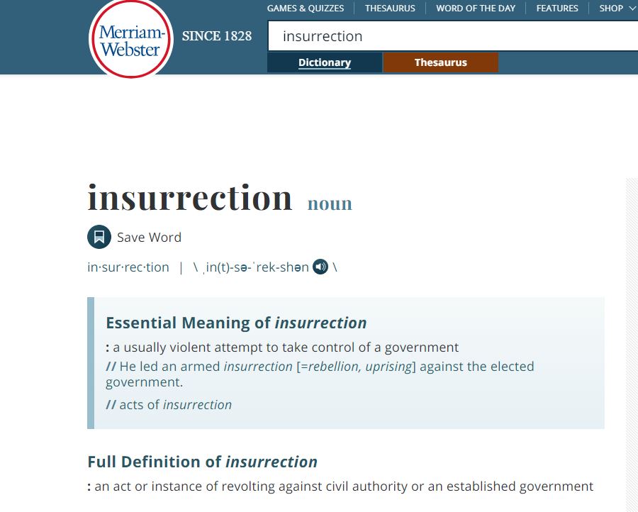 Dave Price on X Definition of insurrection. https t mgQcA7SrWo X