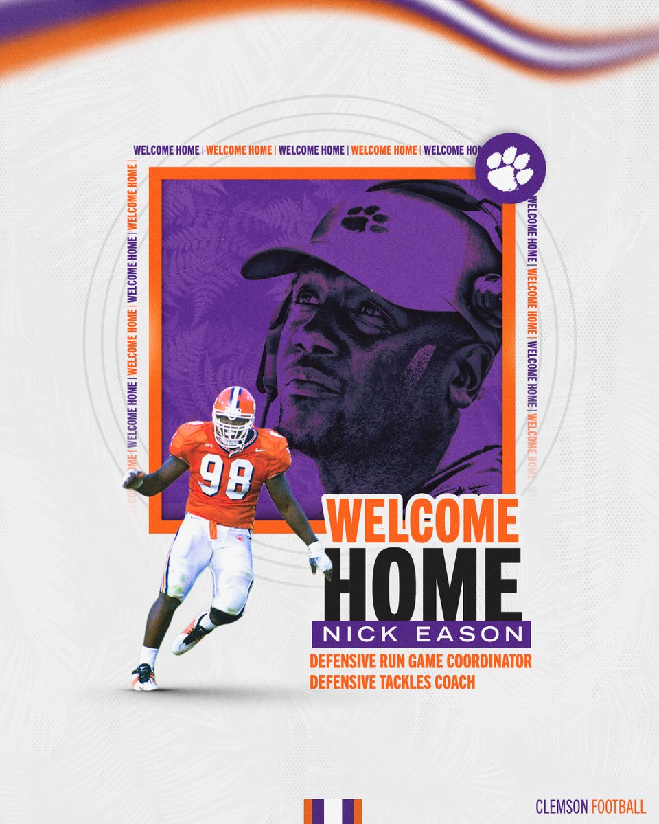 Nick Eason officially announced as Clemson's new DL coach and Run Game ...