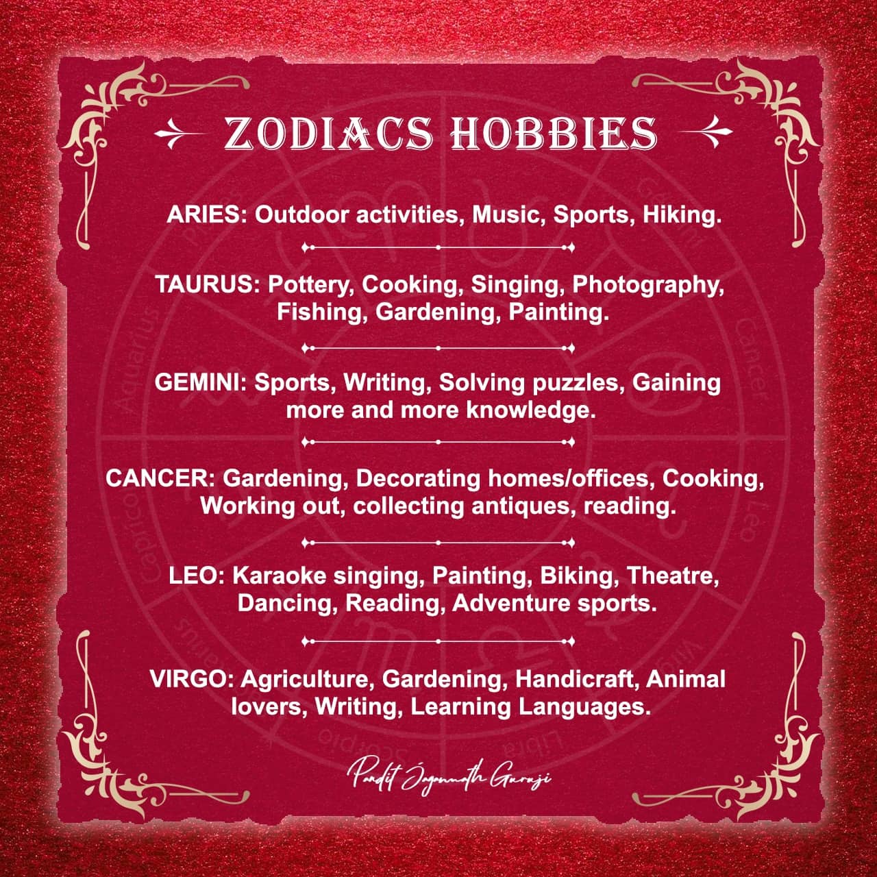 Zodiac hobbies 60 photos - Astrologytoyou.com