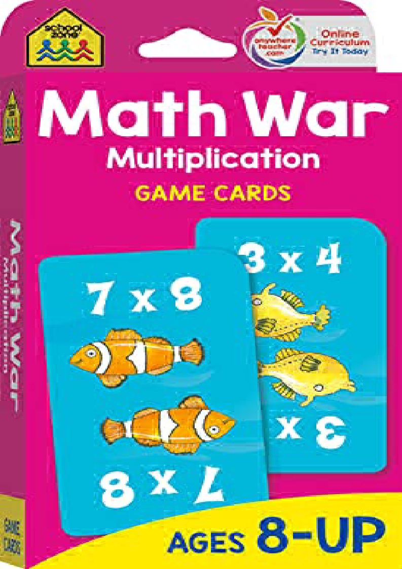 (⭐PDF⚡/DOWNLOAD) School Zone - Math War Multiplication Game Cards ...