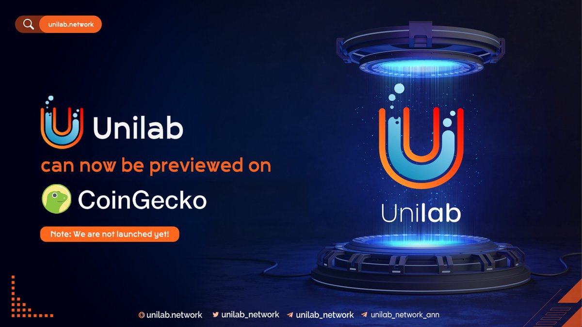 Unilab is now be previewed on Coingecko! Market tracking will be ...