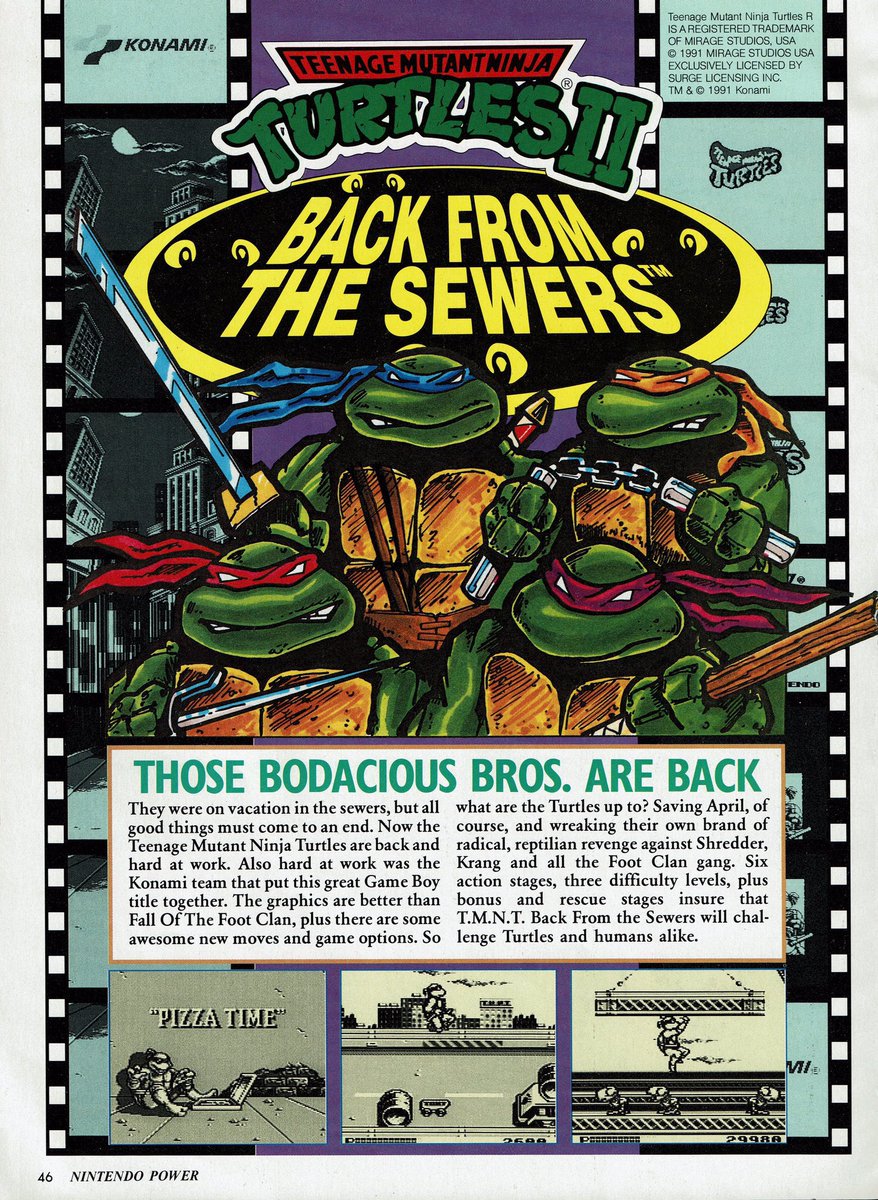 Nintendo Power - Teenage Mutant Ninja Turtles II: Back From The Sewers ...