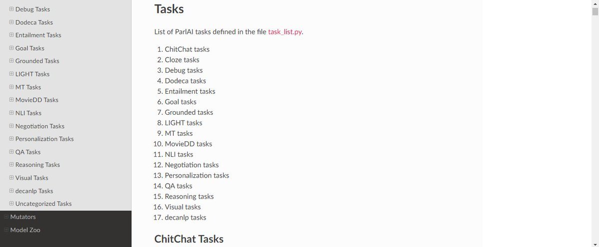 @parlai_parley is a unified framework for sharing, training, and ...