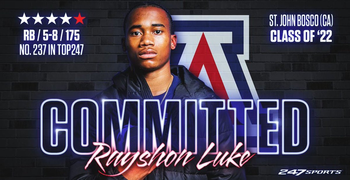 2022 4* RB Rayshon Luke signs with Arizona : r/CFB