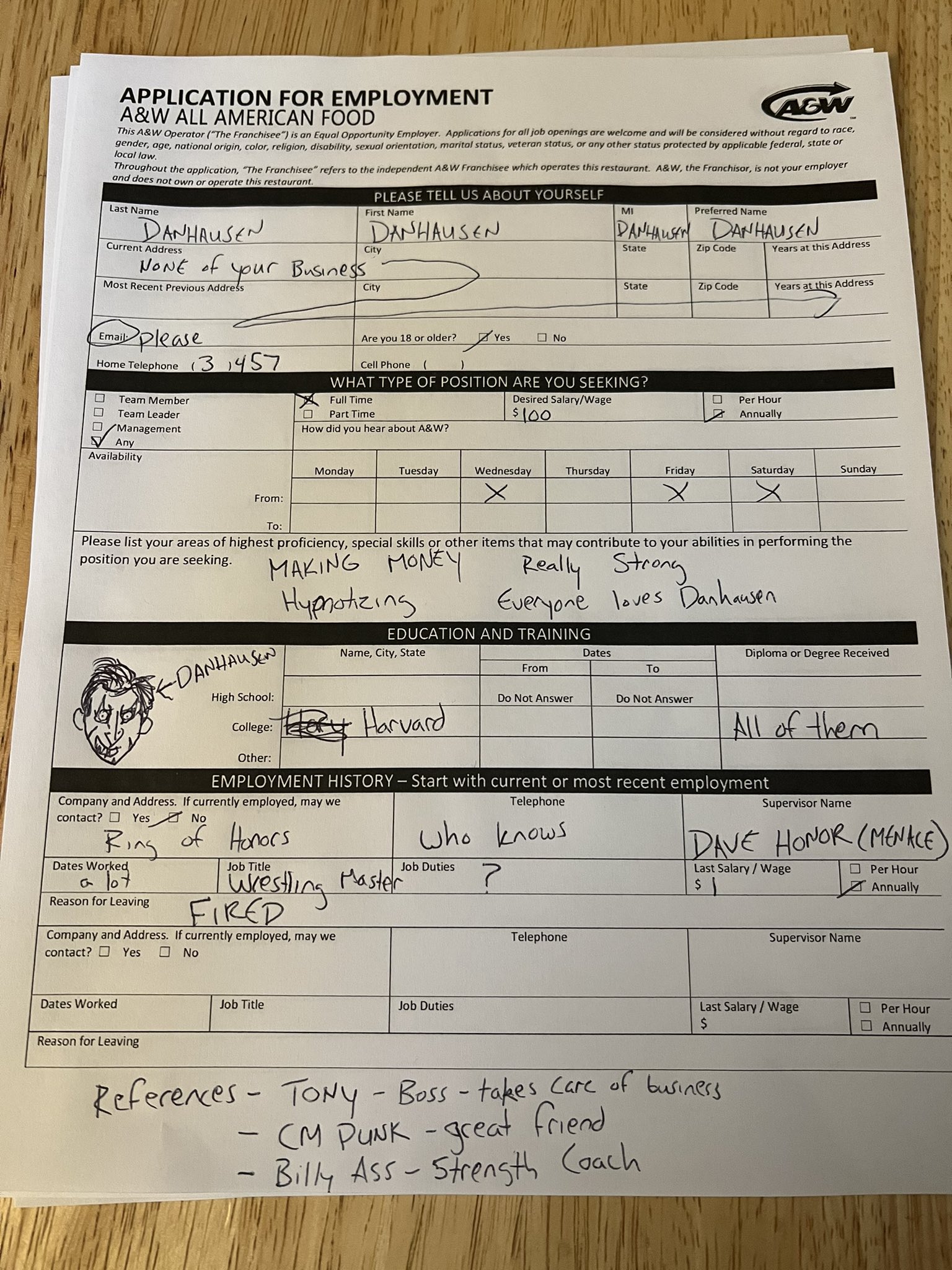 Filling Out Job Application