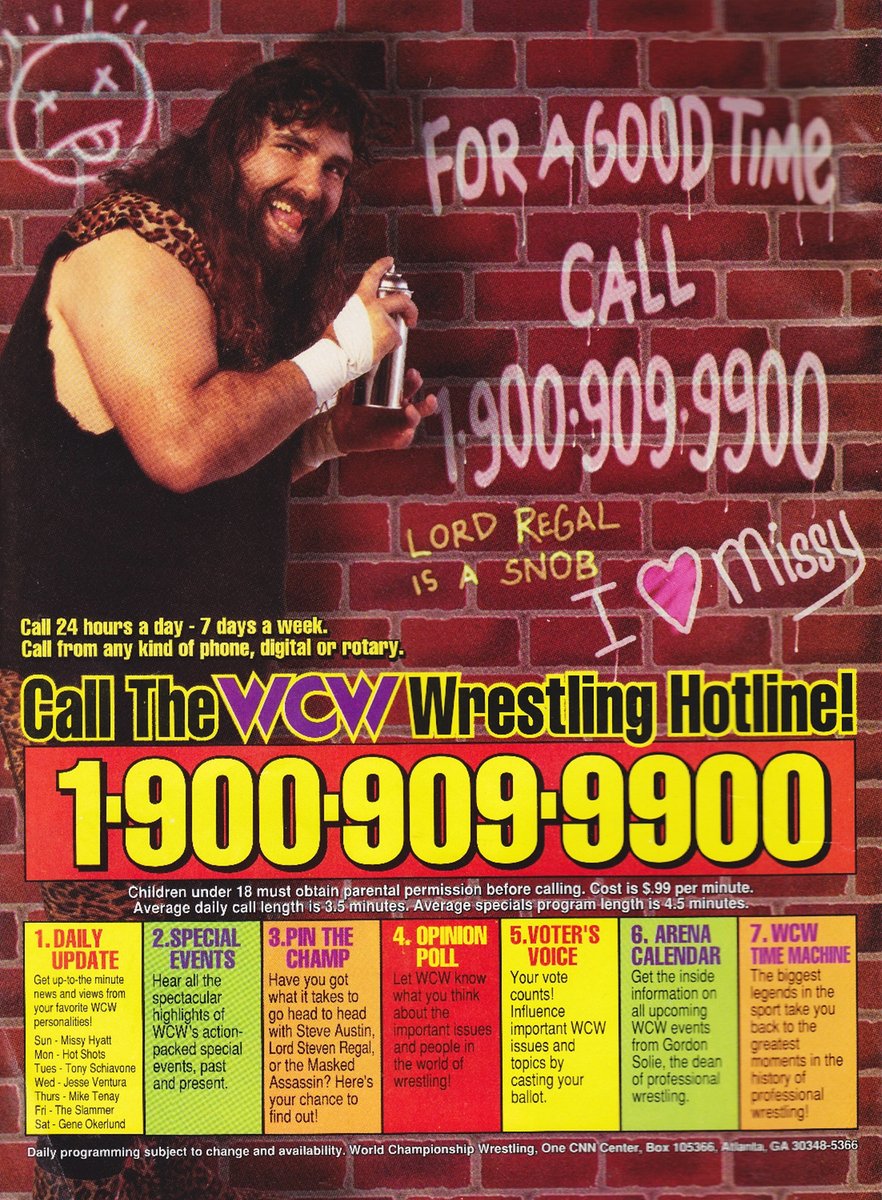 Old WCW Hotline poster with Cactus Jack : r/WCW