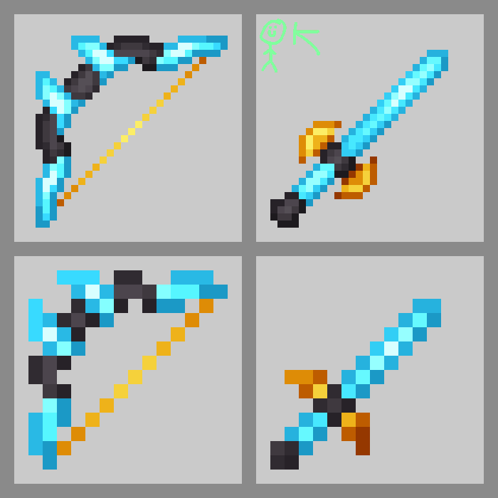 Minecraft Bow Pixel Art