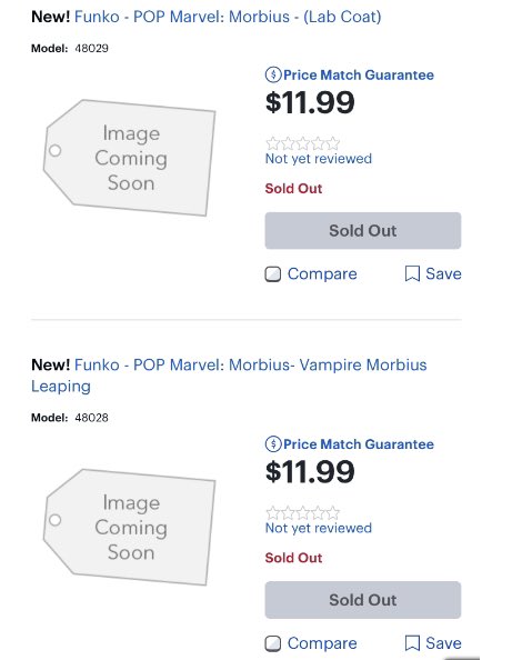 FunkoMarvelnews on Twitter: "New Morbius Pops spotted on Best Buy!…