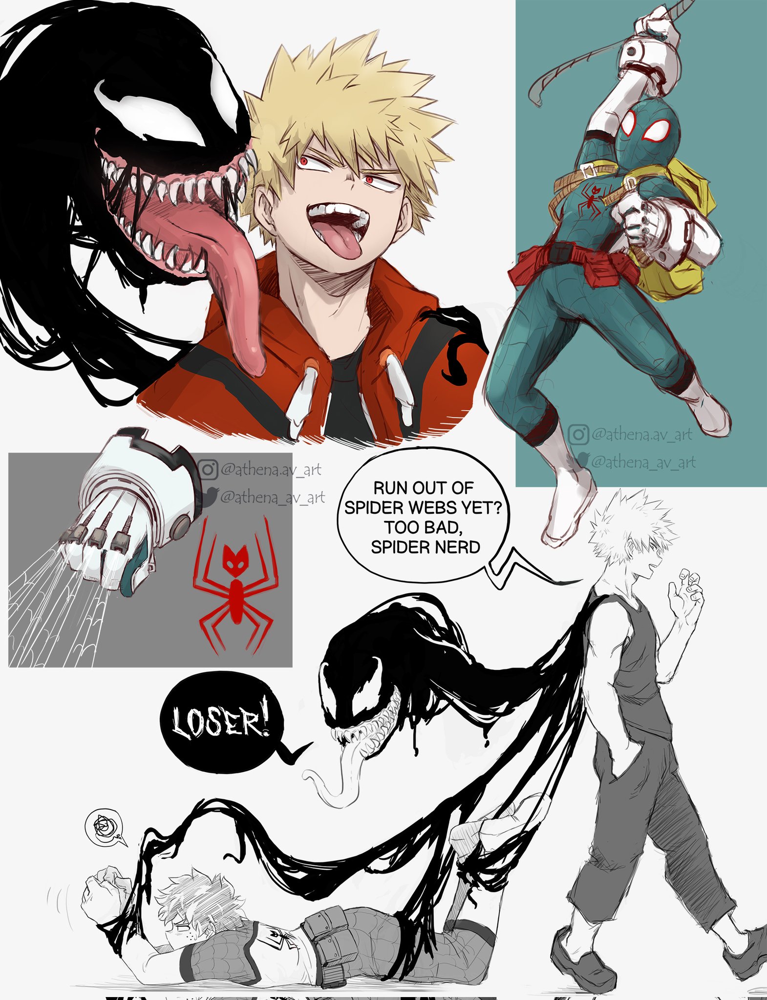 Athena-av art🧡💚Store open!Preorders until May 10 on Twitter: "Venom-Kacchan & Spider-Deku ...