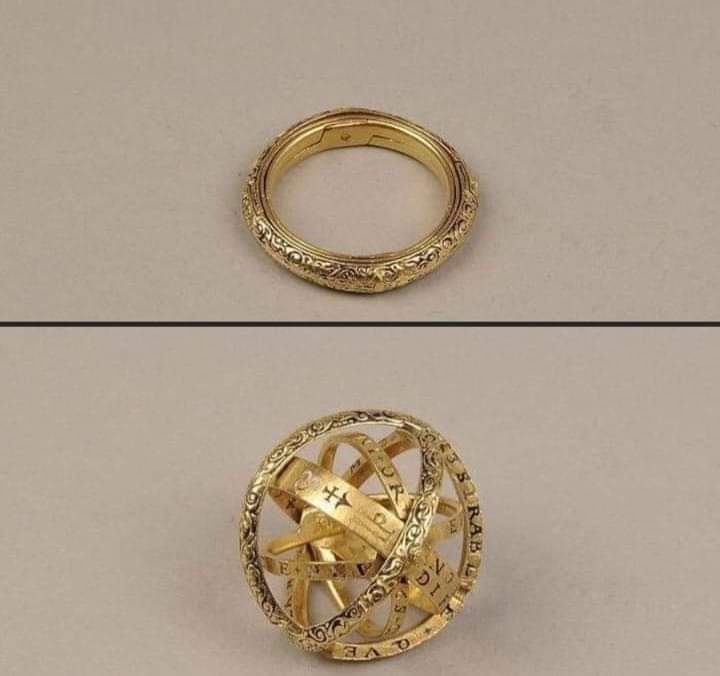 A German engagement ring from the 16th century. It was designed to turn ...
