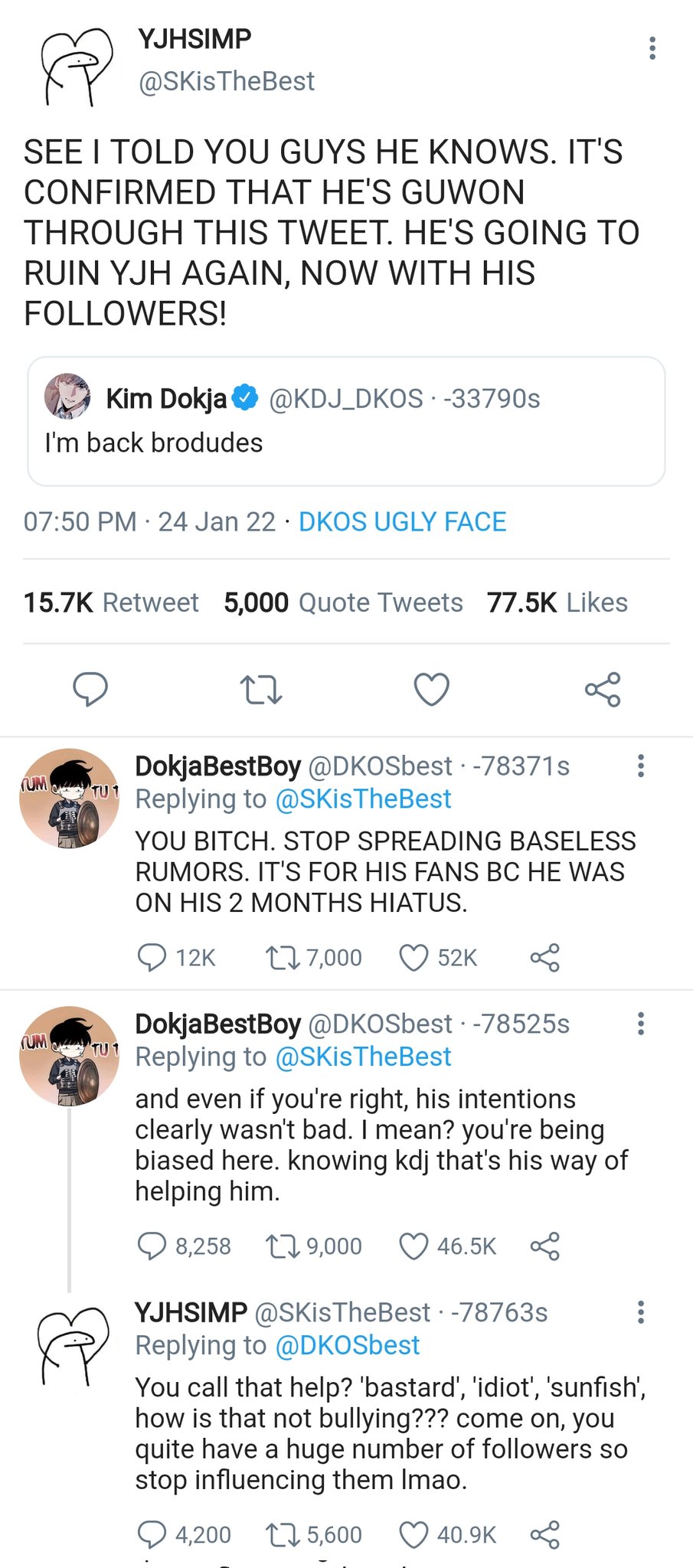 Mirea on Twitter: "A Joongdok SocMed au wherein: Fans found out that 'Guwon', one of Yjh's first ...