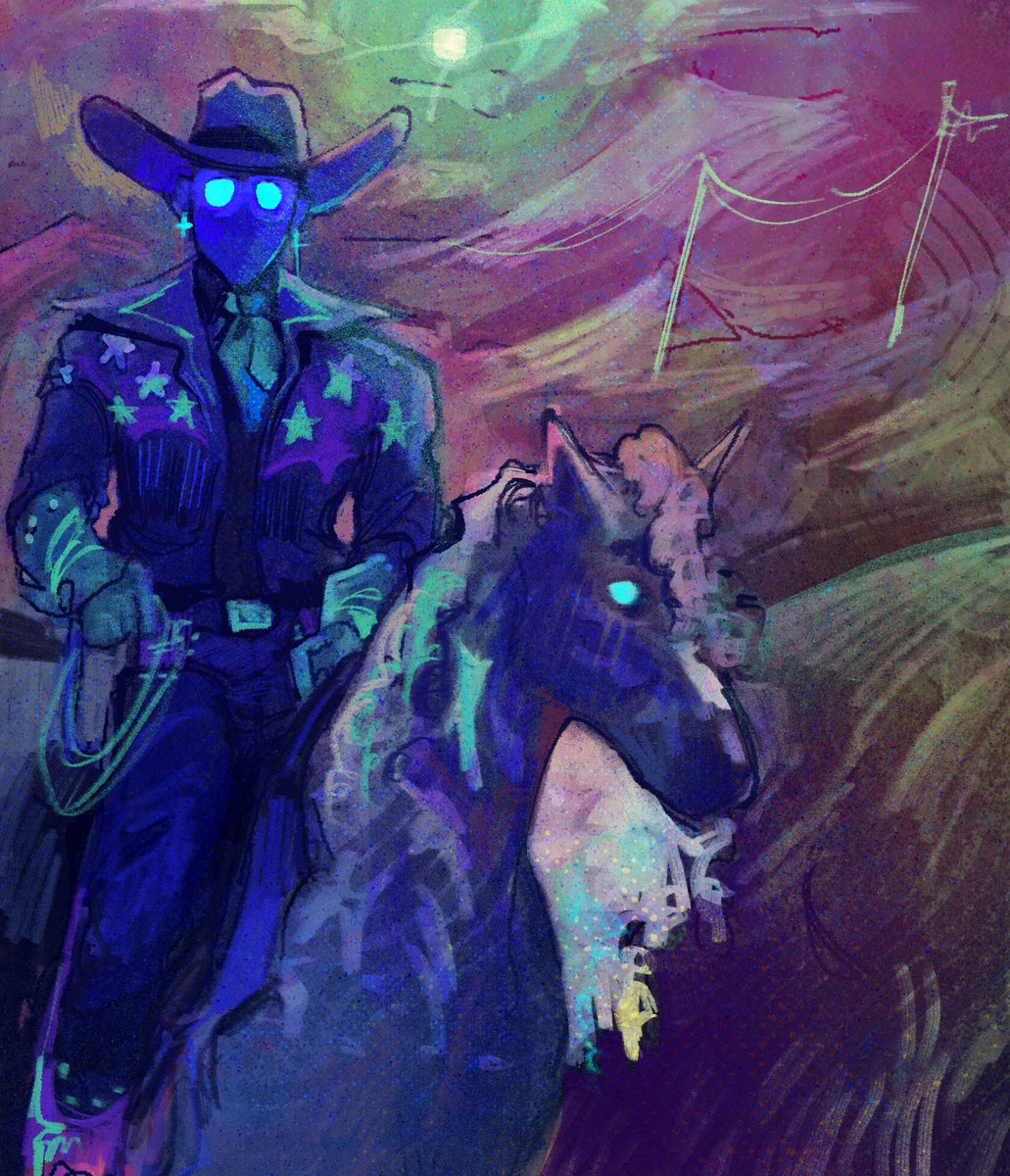 「a mysterious cowboy approaches... 」|courtney :D (coms open!)のイラスト