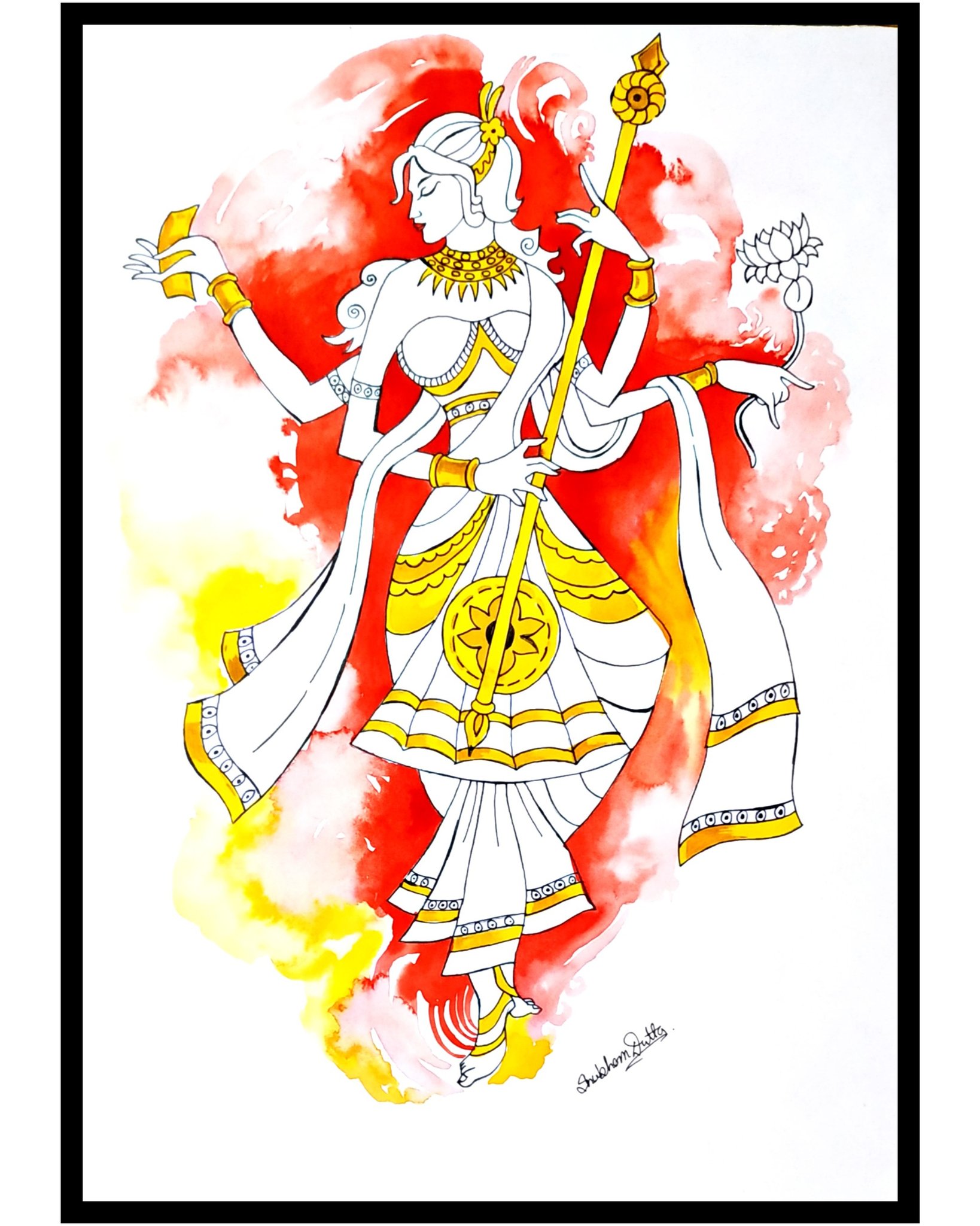 Saraswathi Devi Drawing
