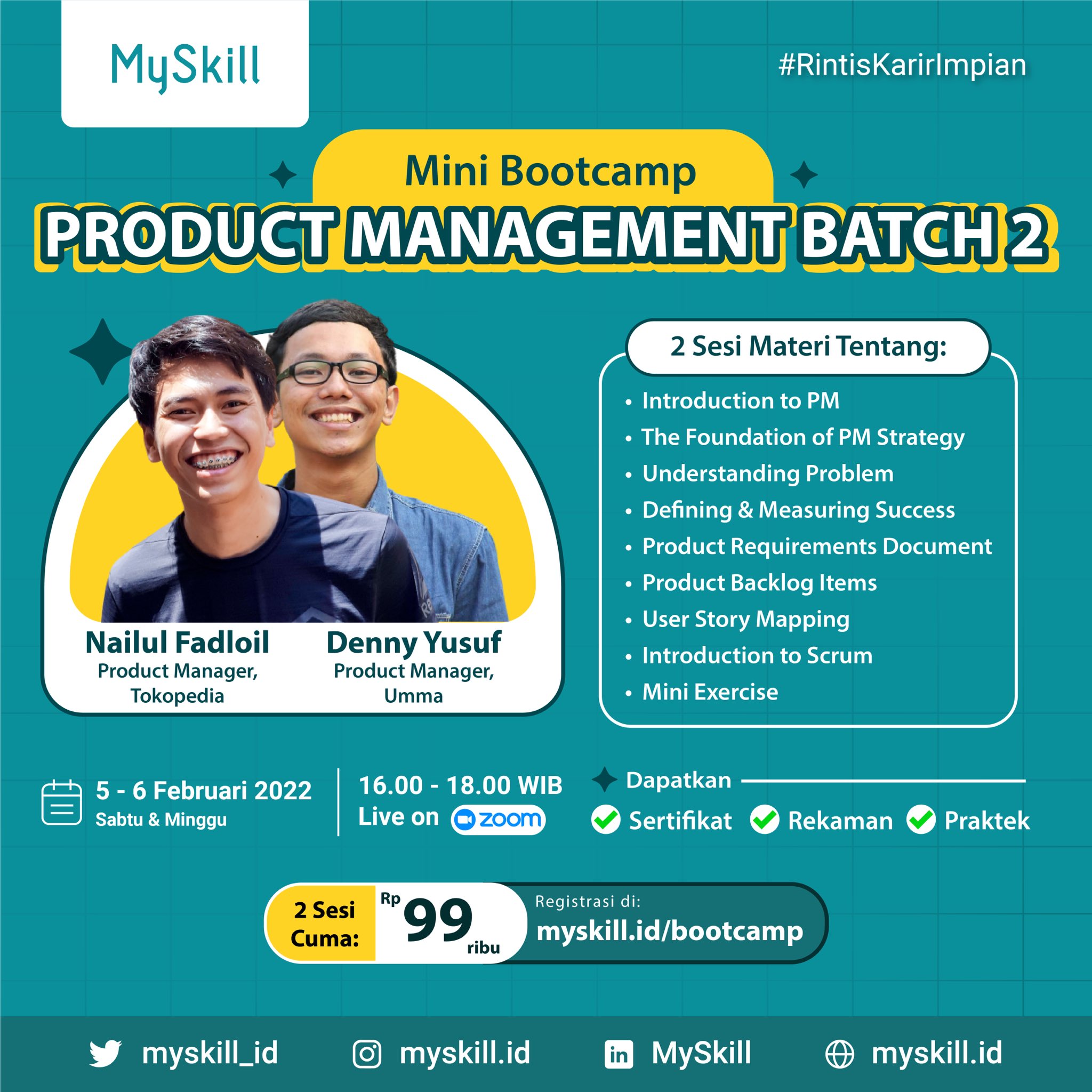 MySkill - Si Paling Belajar on Twitter: "🌟Mini Bootcamp Product Management Batch 2🌟 Tutor ...