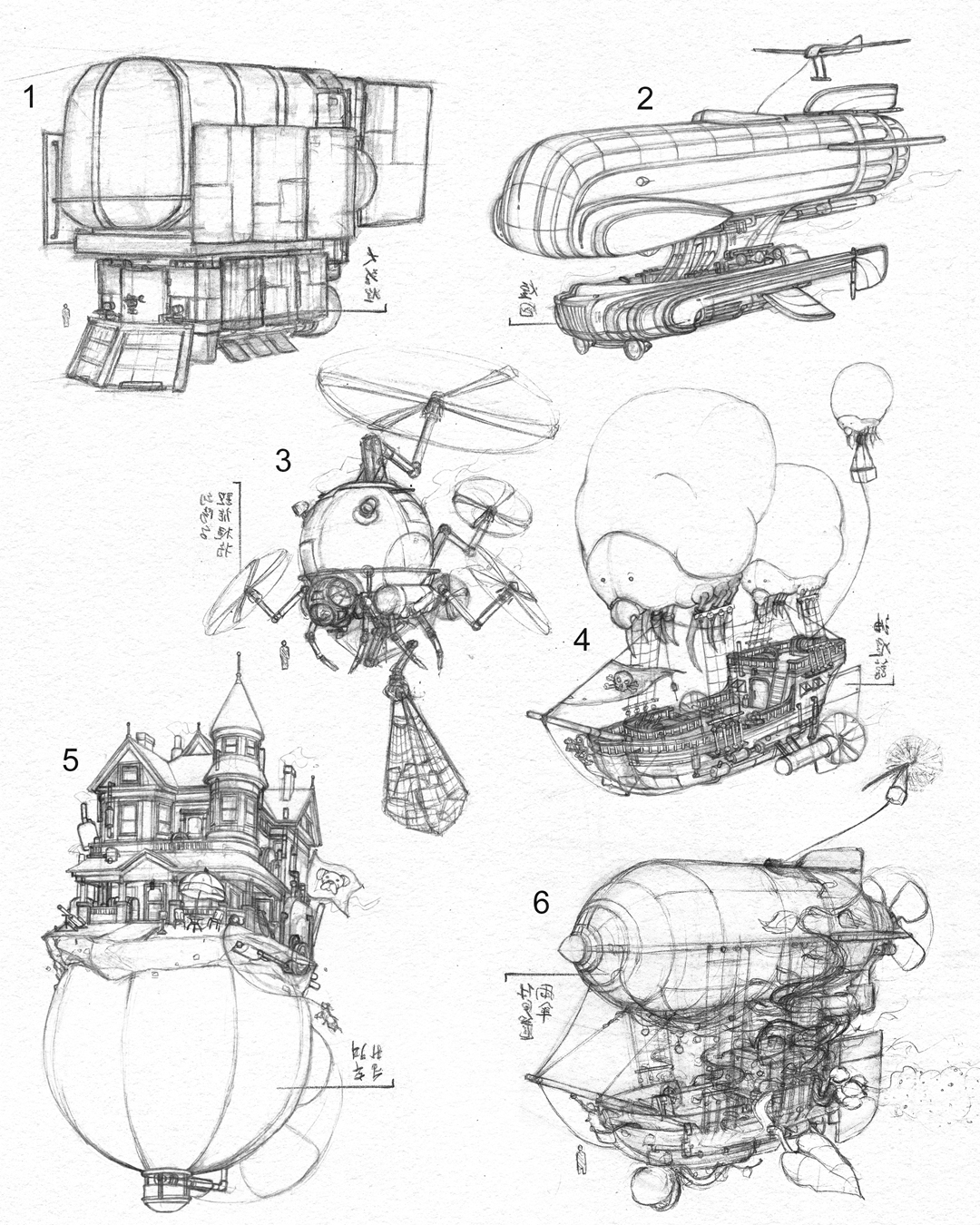 Steampunk Blimp Drawing