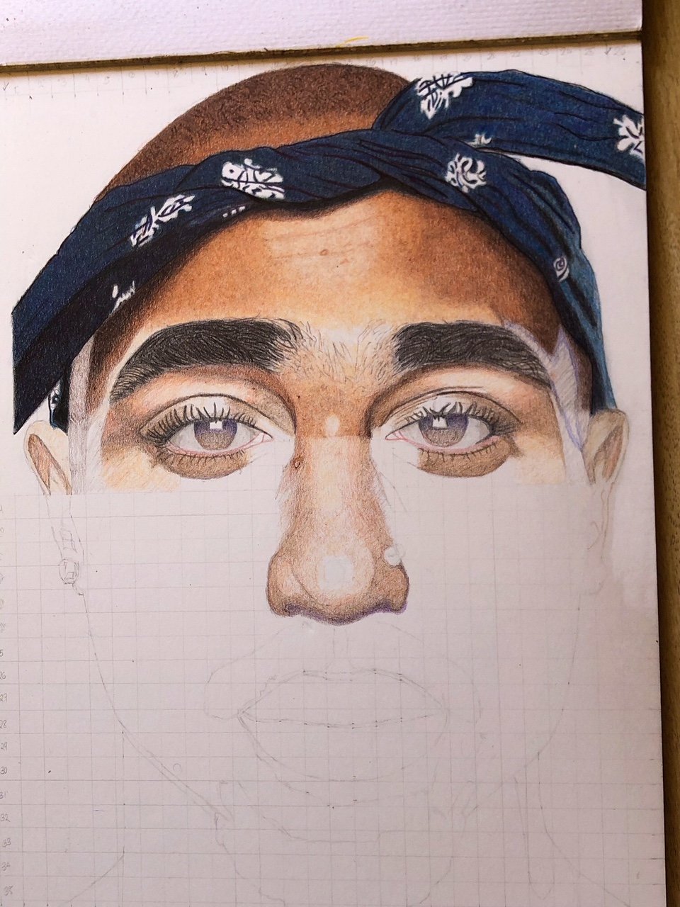 Tupac Bandana Drawing