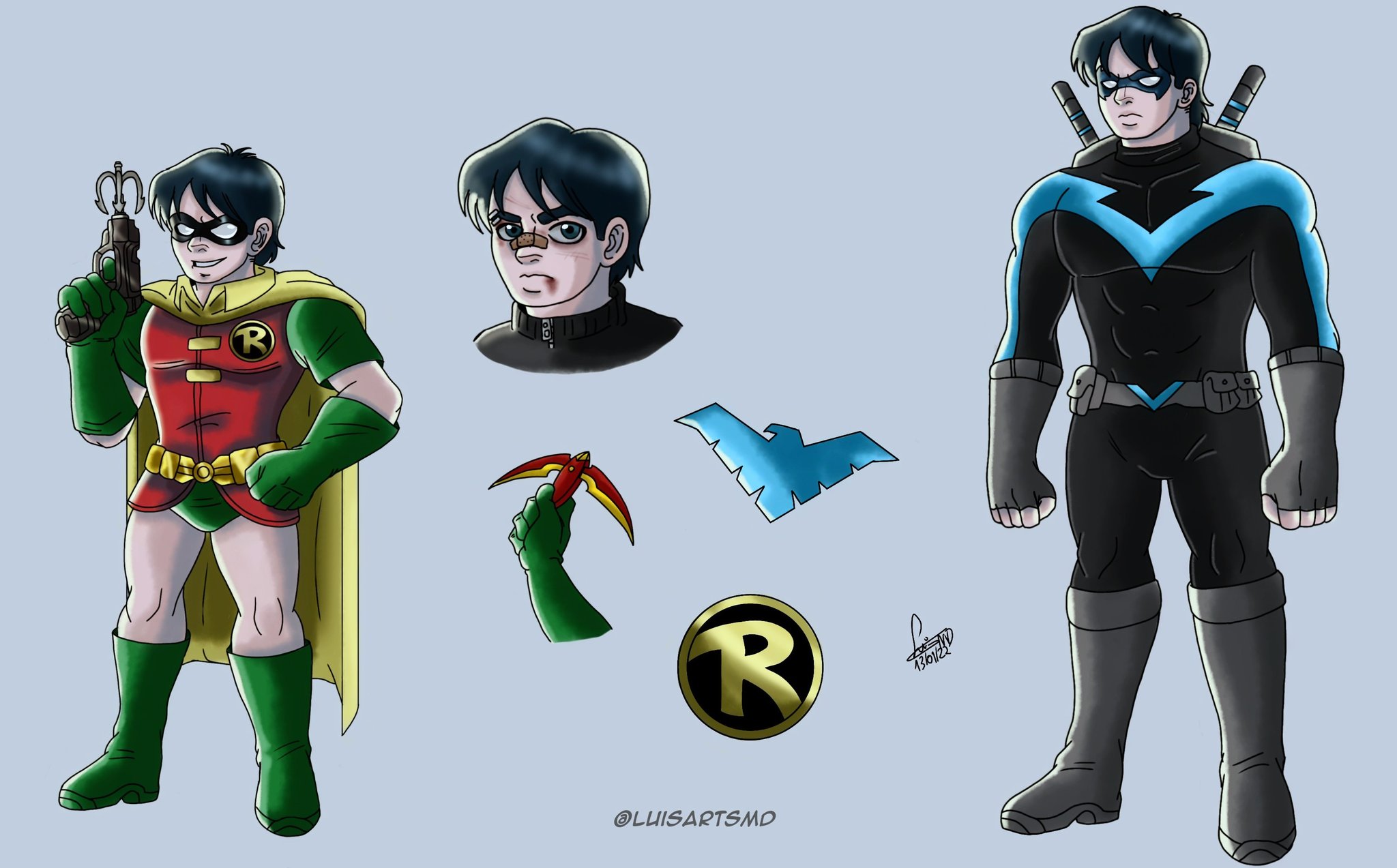 Nightwing And Robin Drawing