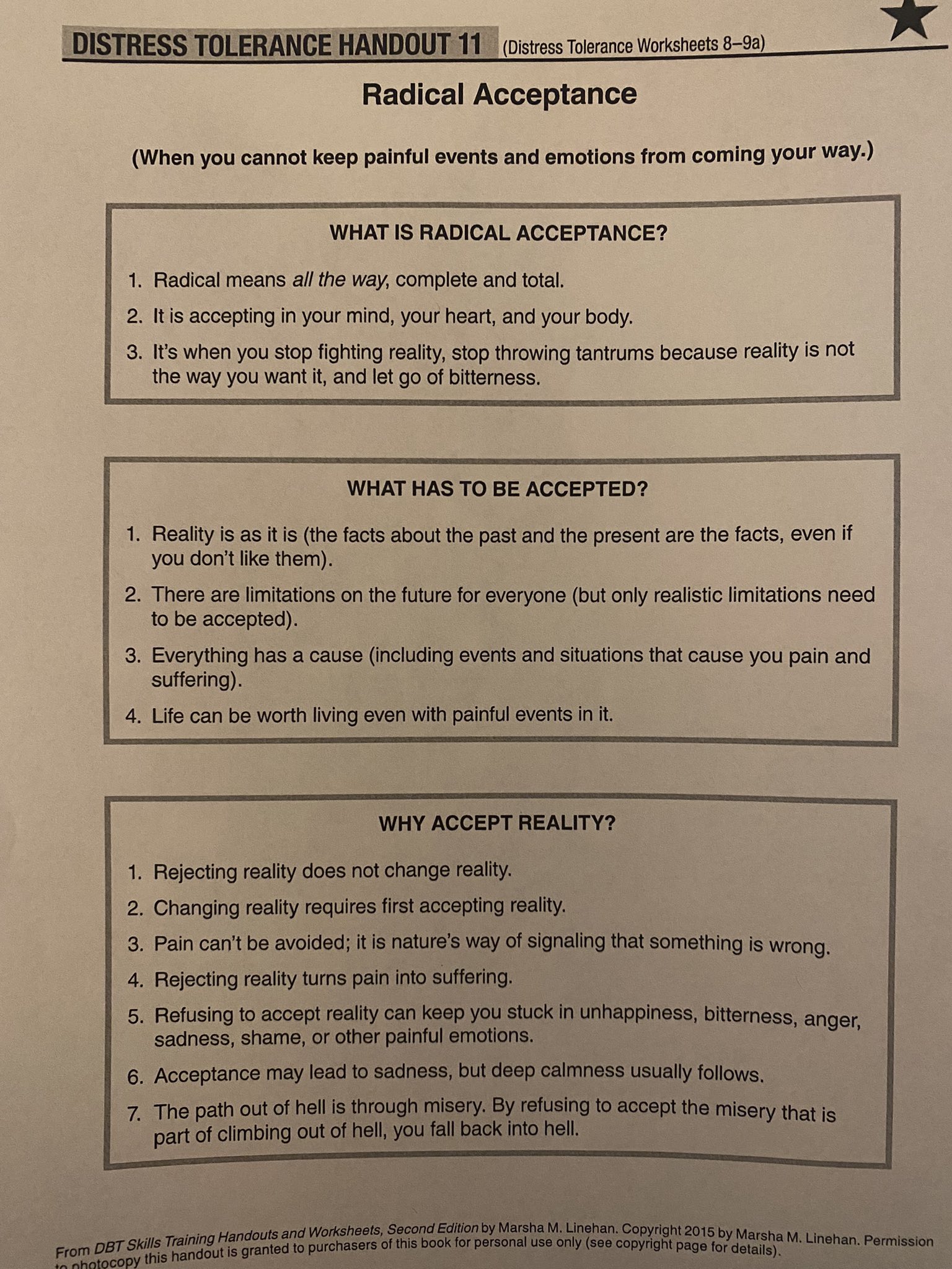 Radical Acceptance Worksheet Unconditional Self Acceptance (USA)