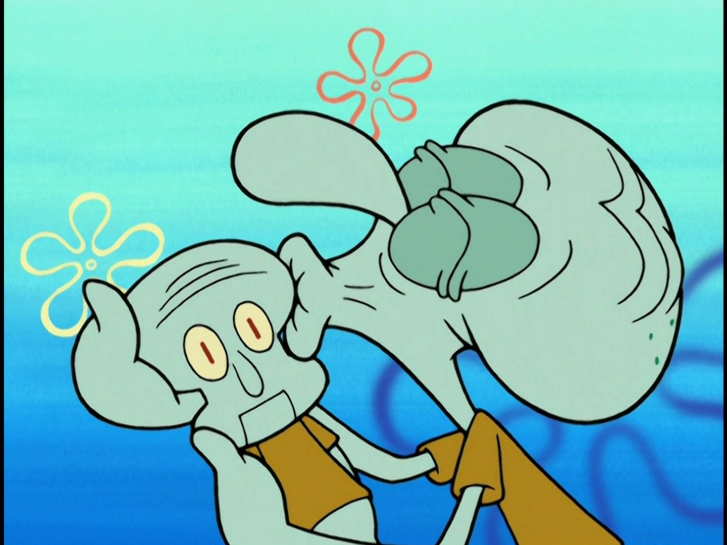 Spongebob And Squidward Kissing On The Lips